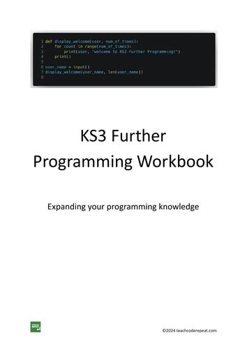 Python Programming Intermediate Workbook For Ks3 Year 8 9 In Secondary