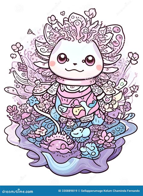 Axolotl Design For Logo Icon Silhouette Cartoon Solid Color Line Art Four Axolotl Icons