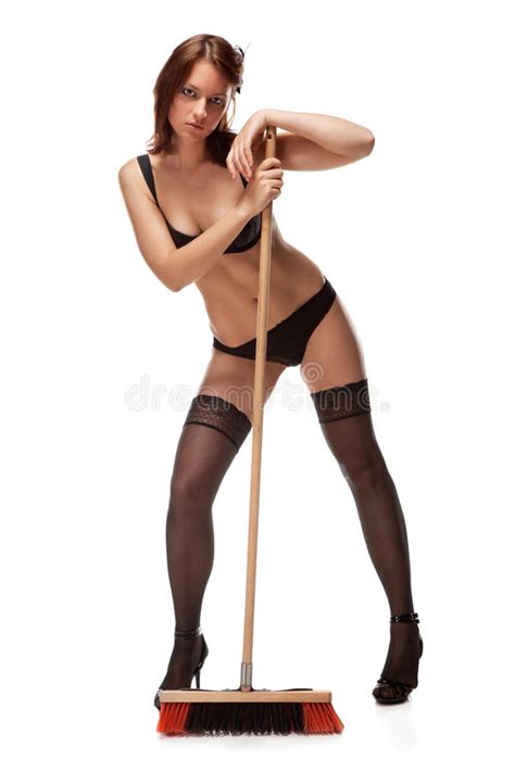 Cleaner Isolated On A White Background Stock Image Image Of Girl Housework 18451617