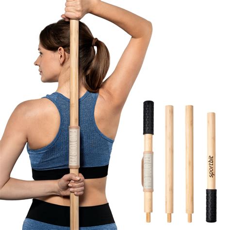 Sportbit Bamboo Yoga Stick With Neck Pillow Collapsible And Portable