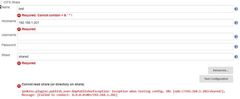 Publish Over Cifs Configuration