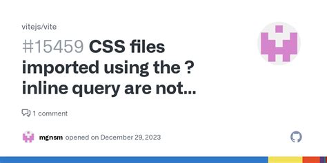 Css Files Imported Using The Inline Query Are Not Minified · Issue