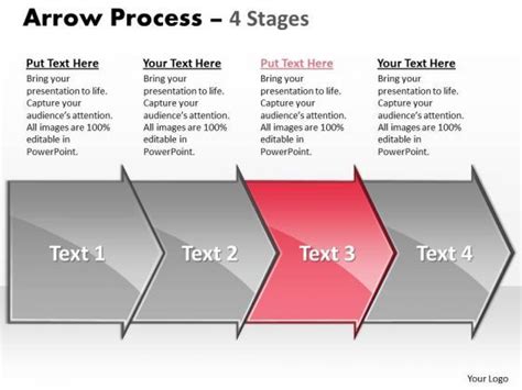 Editable Ppt Sequential Demonstration By 4 Arrows Business