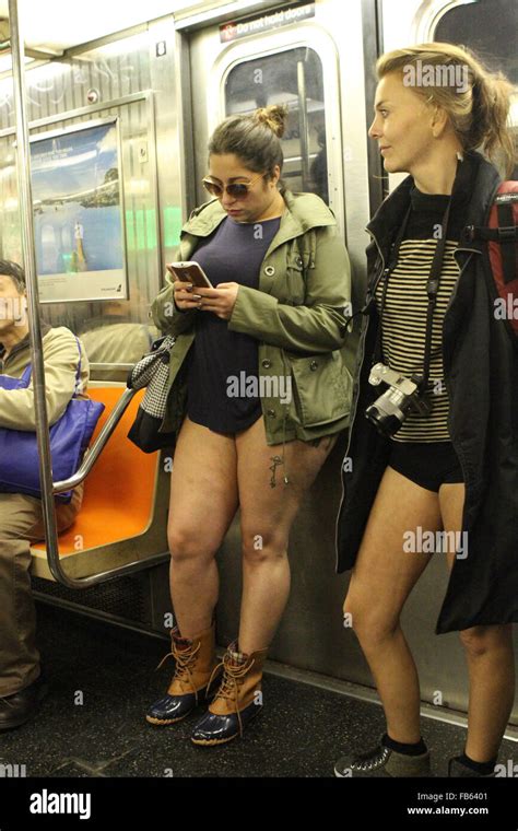 New York New York Usa 10th Jan 2016 15th Annual No Pants Subway