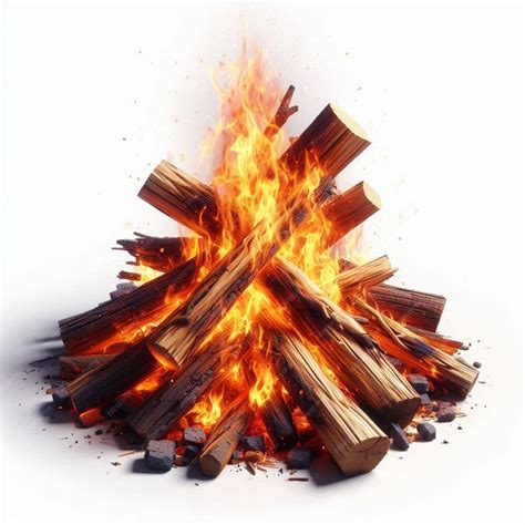 Bonfire Realistic Cartoon Clip Art Premium Ai Generated Image