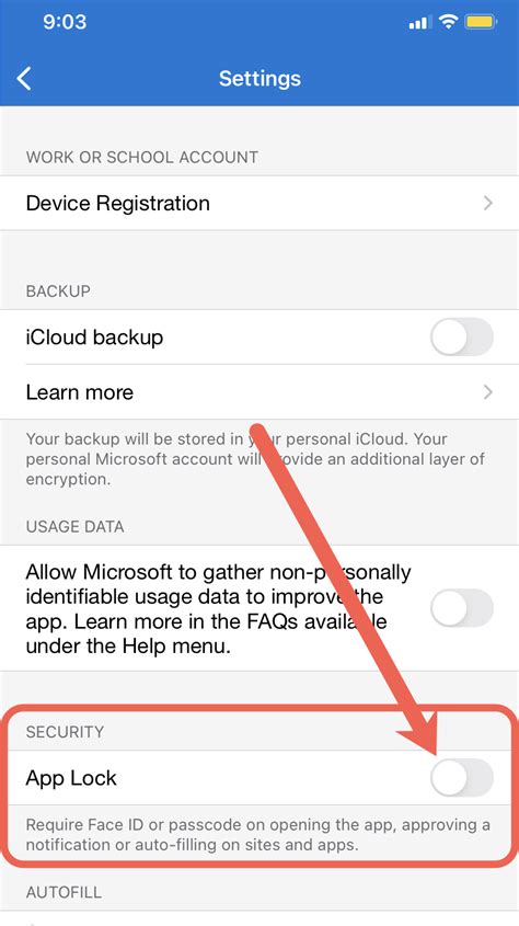 microsoft authenticator turn off app lock everystep