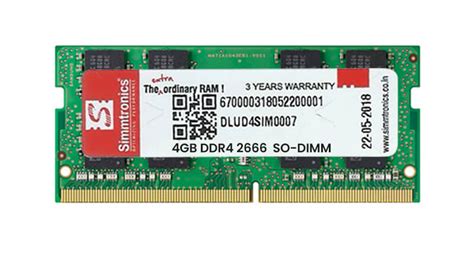 Buy Best 4gb Ddr4 2666mhz Laptop Ram Simmtronics