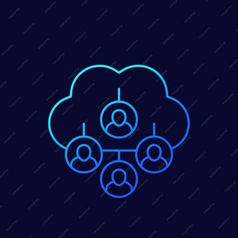 Premium Vector Personal Data In Cloud Thin Line Icon