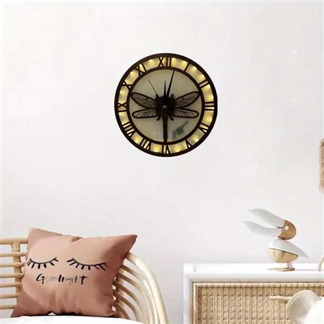 Wooden Creative Clock Craft Nursery Night Temu Australia
