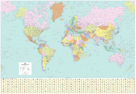 Map Of The World Poster Large Laminated World Map Poster Desertcart Japan