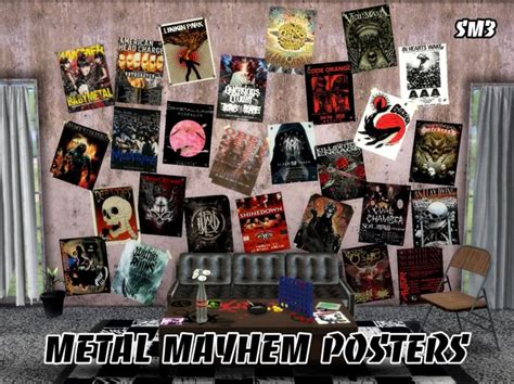 25 [sm3] Metal Mayhem Band Posters Savagemagician3 In 2024 Sims 4 Sims 4 Anime Tumblr