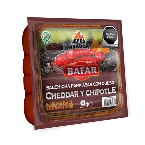 Salchicha Para Asar Con Queso Cheddar Y Chipotle Bafar
