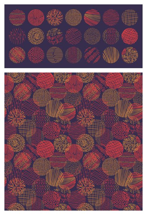 Vector Seamless Pattern Of Geometric Shapes Hearts Simple Texture Of Hand Drawn Curves Lines