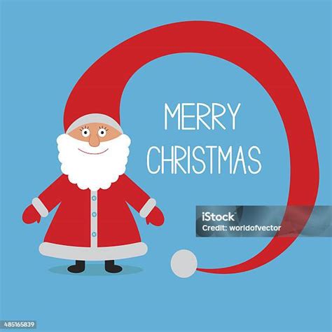 ซานตาคลอส หมวกใบใหญ่ สุขสันต์วันคริสต์มาสการ์ด ภาพประกอบสต็อก ดาวน์โหลดรูปภาพตอนนี้ การ