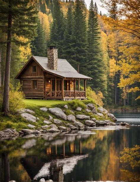Rustic Log Cabin In The Woods