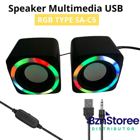 Jual Speaker 2 0 Komputer C5 Laptop Multimedia Lampu LED Speaker Gaming Laptop Komputer Led
