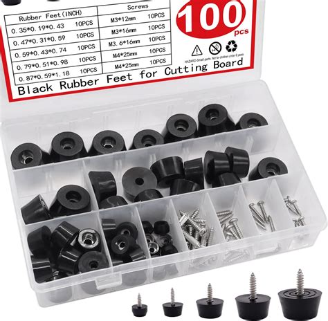 Smseace 100pcs5 Sizes Rubber Feet For Cutting Board Built In