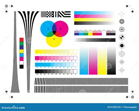calibration printing marks cmyk vector illustration
