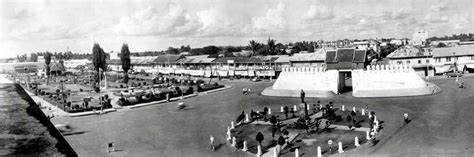 โคราชในอดีต ภาพมุมสูงบริเวณลานอนุสาวรีย์ย่าโม ประตูชุมพล และสวนรัก โคราชในอดีต หลังปี พ ศ 2500