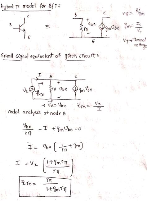 draw a small signal equivalent circuit by replacing the bjt with its