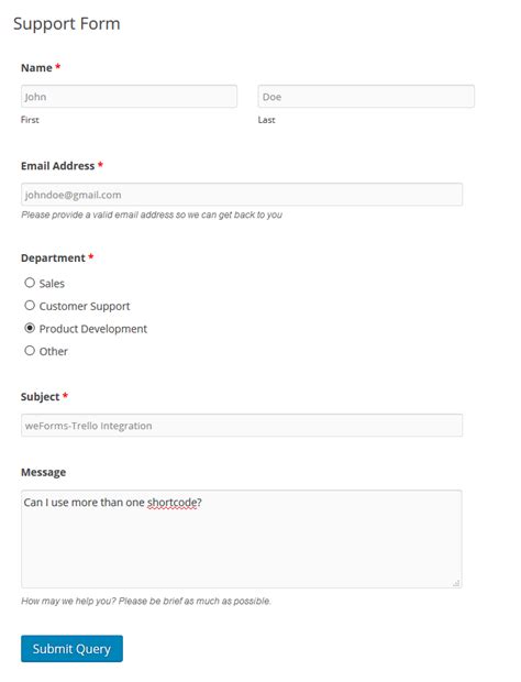 Weforms Trello Wordpress Connection Weforms Pro