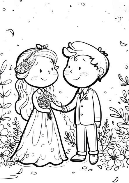 Casamento Desenho Colorir Imagens Download Grátis No Freepik