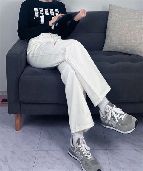 빠른배송 롱와이드 트임 무파진 면팬츠 에이블리