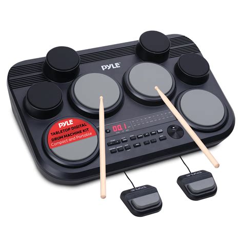 Pyle Electric Drum Set Tabletop Digital Drum Kit With 8 Touch