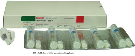 Pefloxacin Pf 5mcg Antibiotic Discs 5x50 Disk Cartridges Wishmed