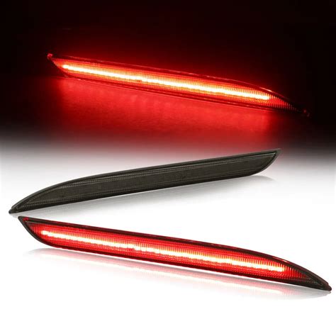 Rear Bumper Red Led Smoked Tail Reflectors Lights Set For 2015 2017