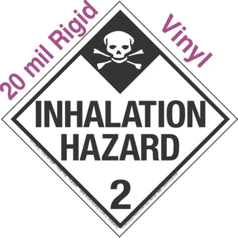 Standard Worded Inhalation Hazard Class 23 20mil Rigid Vinyl Placard