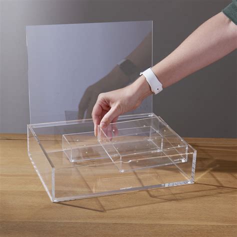 Clear Acrylic Flip Box Large 9 5 X 12 5 X 3 98148 Russell Hazel