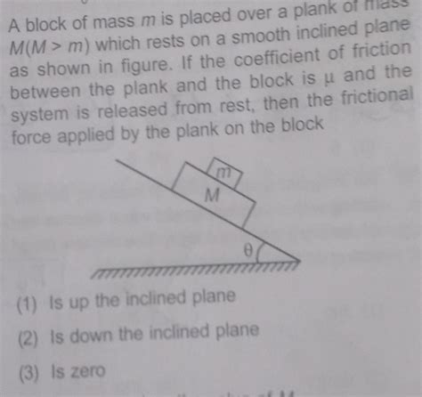 [answered] A Block Of Mass M Is Placed Over A Plank Of M M M M Which Kunduz
