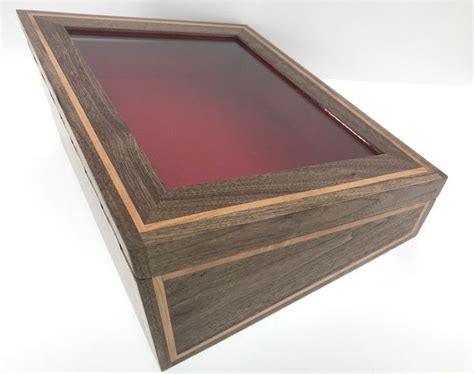 Custom Slanted Wooden Display Case Base Price Shown