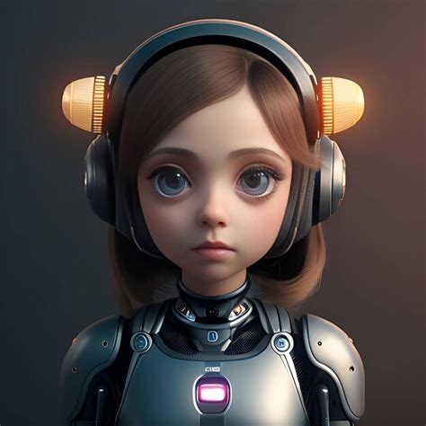 Premium Ai Image Beautiful Girl With Bionic Robot