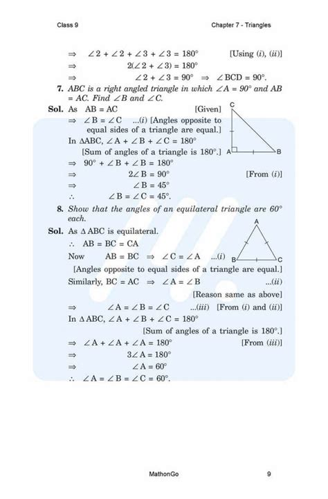 Ncert Solutions For Class 9 Maths Chapter 7 Triangles Mathongo