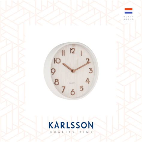 Karlsson Wall Clock 22cm Pure Small Basswood White Multi Color Numbers