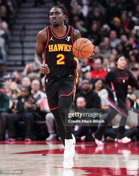 Keaton Wallace Of The Atlanta Hawks Dribbles Against The Toronto