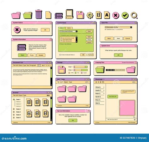 Web Ui 90s Layout Screen Elements Frame Pages Banners Icons Dividers
