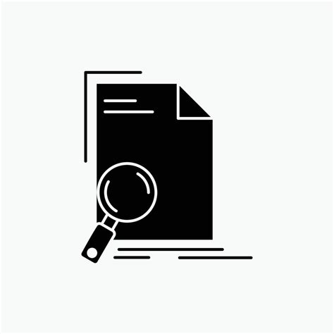 Analysis Document File Find Page Glyph Icon Vector Isolated