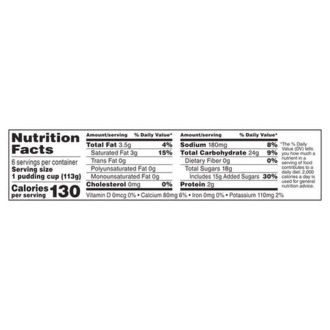Tapioca Pudding Nutrition Facts