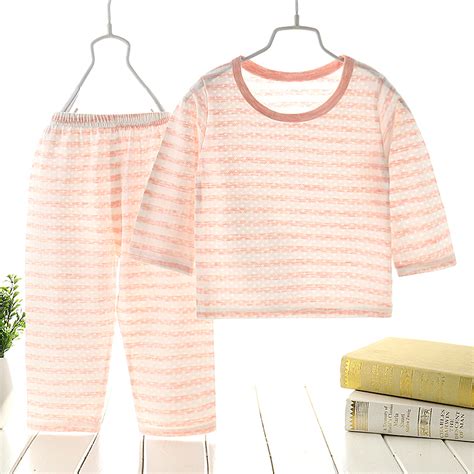 宝宝空调服薄款夏季儿童纯棉睡衣透气男童女童长袖长裤套装家居服虎窝淘