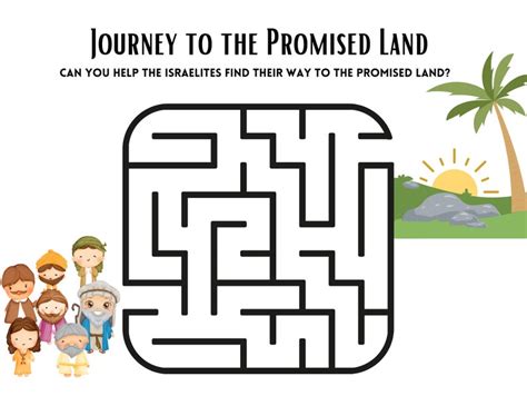 Israelites Journey To Promised Land Maze Worksheet For Vbs Sunday