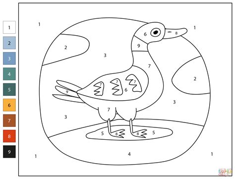 Color By Number Duck Coloring Page Free Printable Coloring Pages