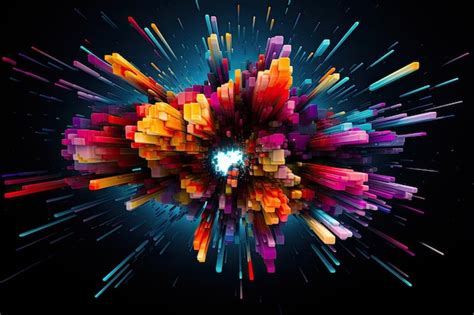 Premium Ai Image A Colorful Explosion Of Cubes