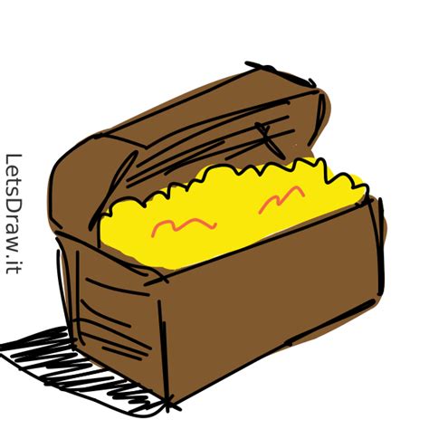 Gold Treasure Chest Drawing