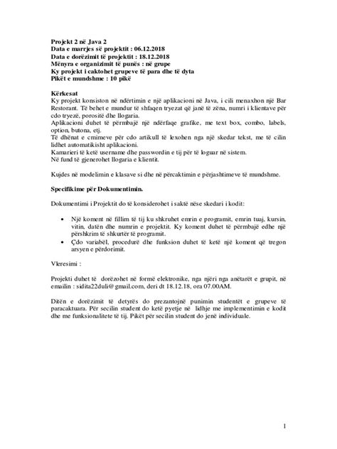 Projekti 2 1 Java 2 Pdf