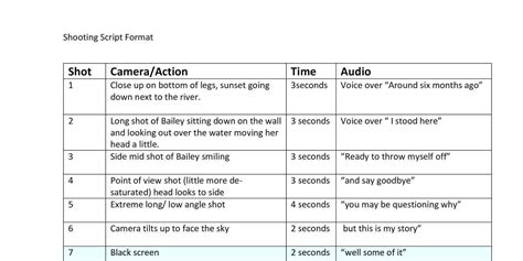 Documentary Script Template Intended For Shooting Script Template Word