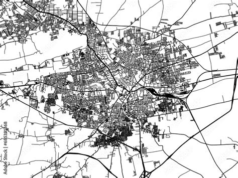 Vector Road Map Of The City Of Hubli In The Republic Of India With Black Roads On A White