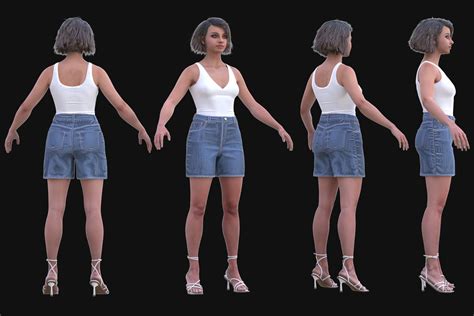 Woman In Summer Outfit 11 Rigged 3d Characters Unity Asset Store